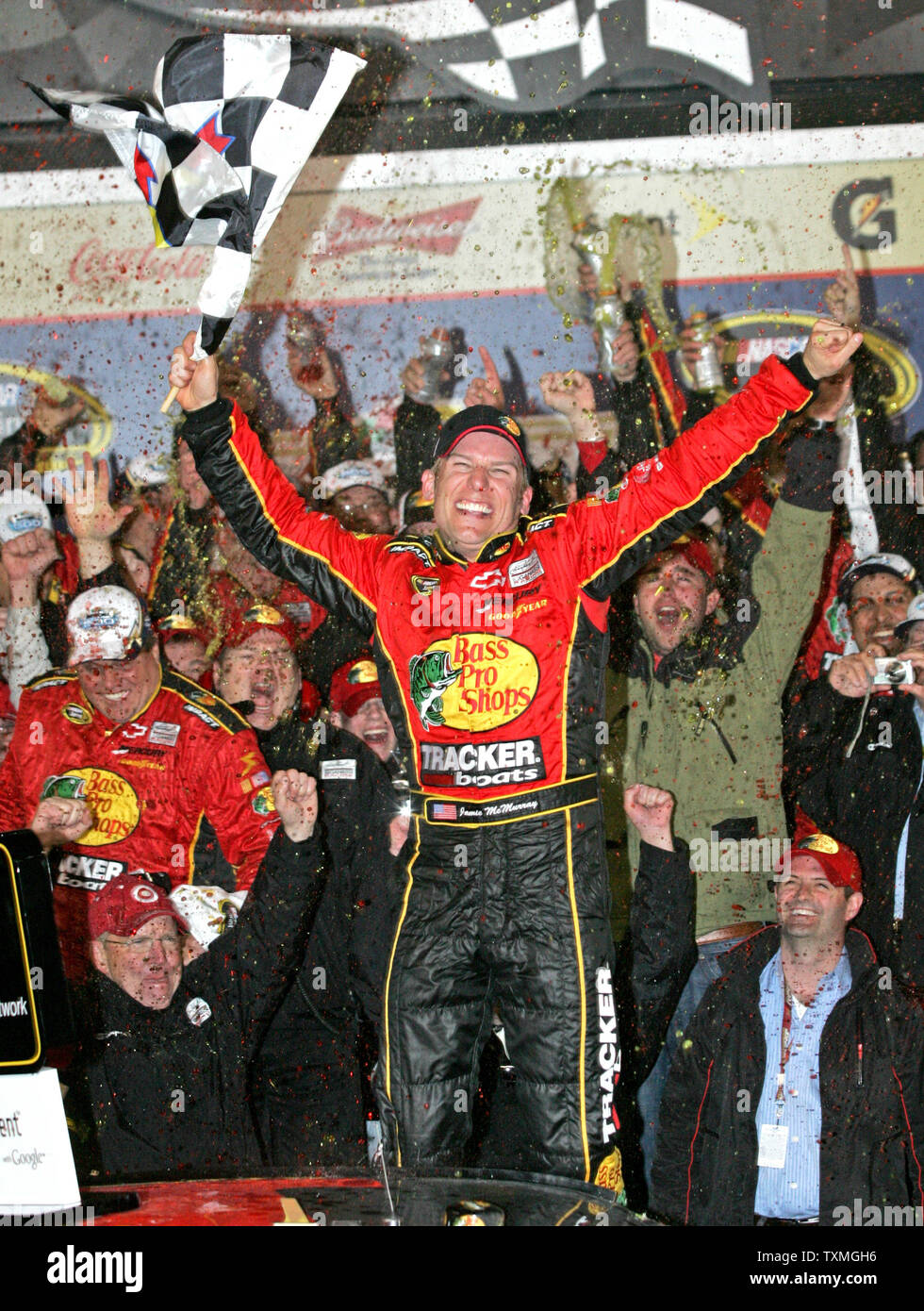 Jamie McMurray celebrates winning the Daytona 500 at Daytona ...