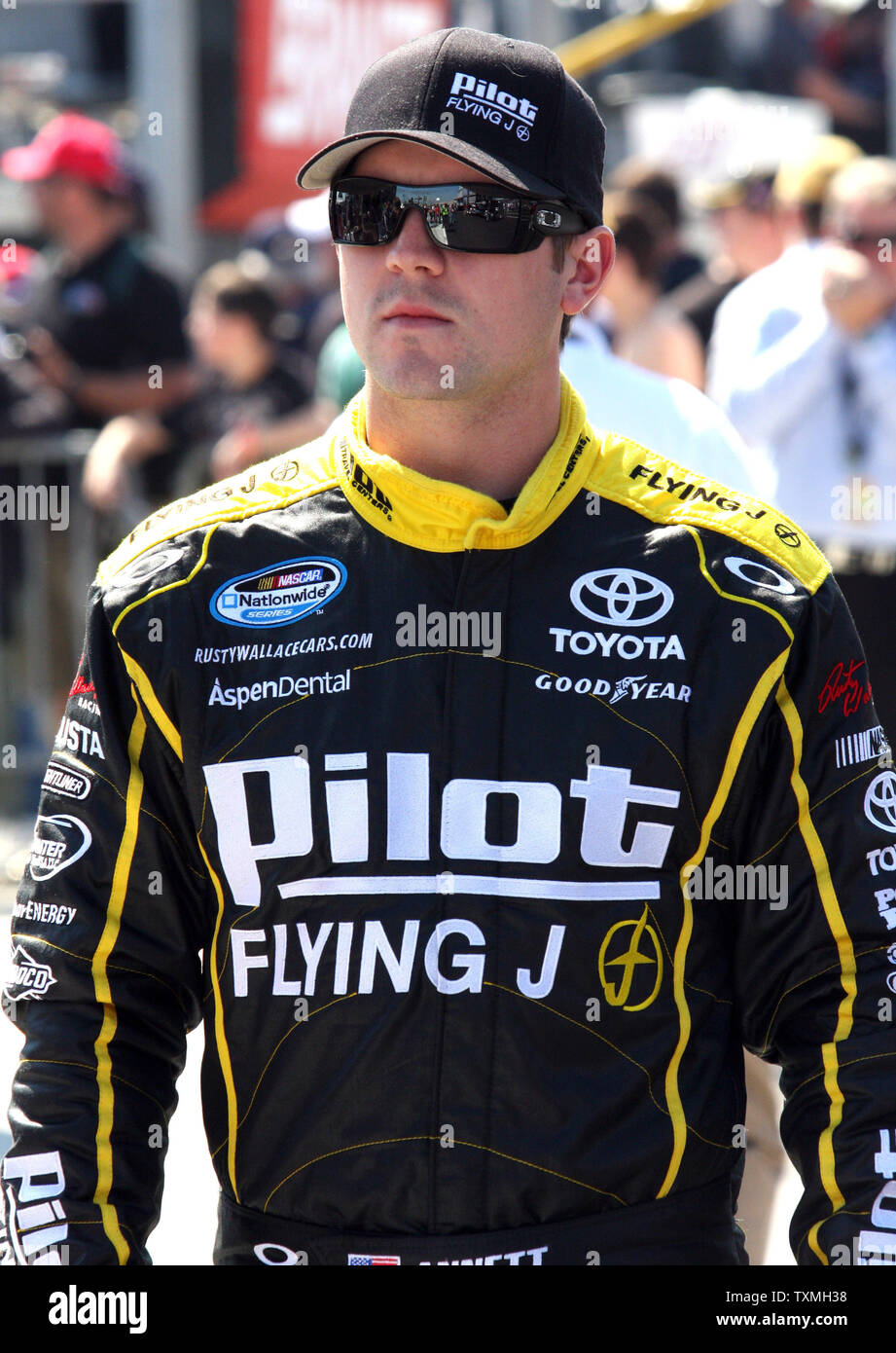 Michael Annett walks on pit road prior to the start of the NASCAR ...
