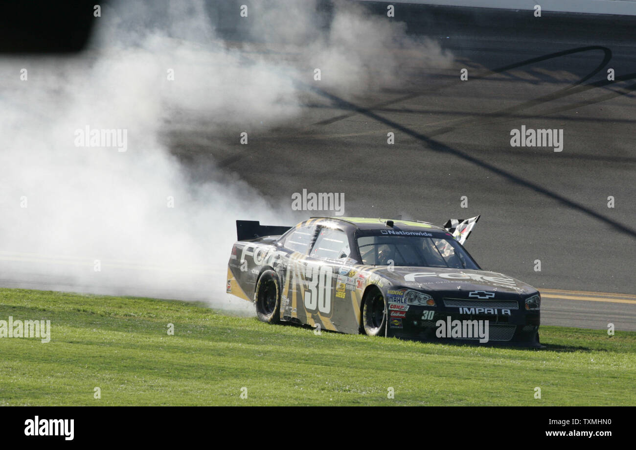 James Buescher celebrates winning the NASCAR Nationwide series ...