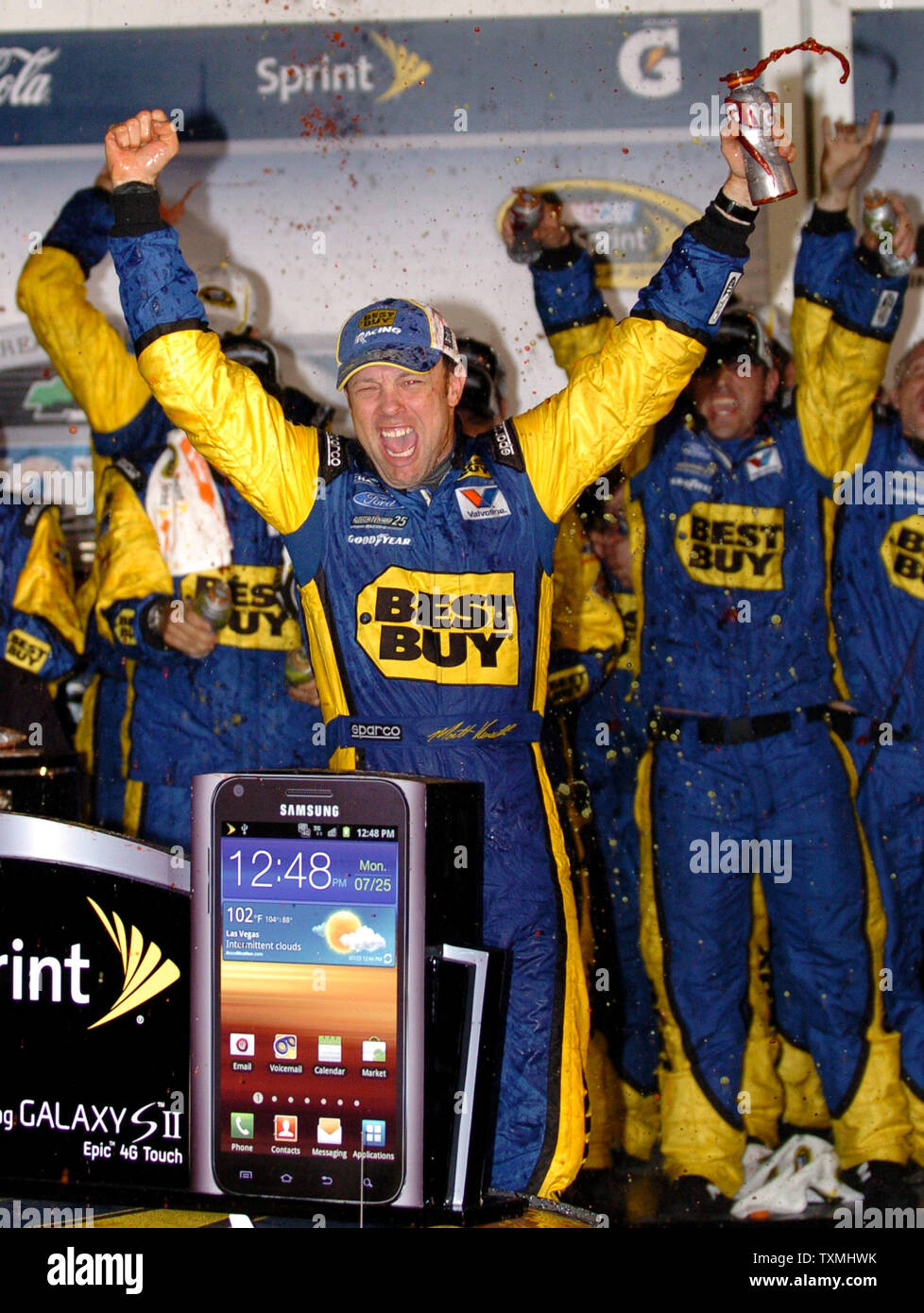 Matt Kenseth celebtates winning the 54th NASCAR Daytona 500 at Daytona ...