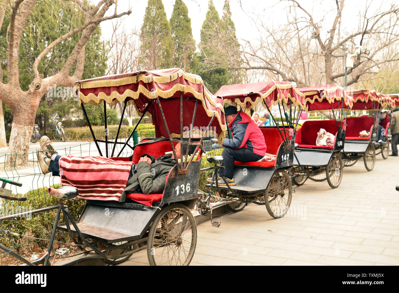 Old Beijing rickshaw Stock Photo - Alamy