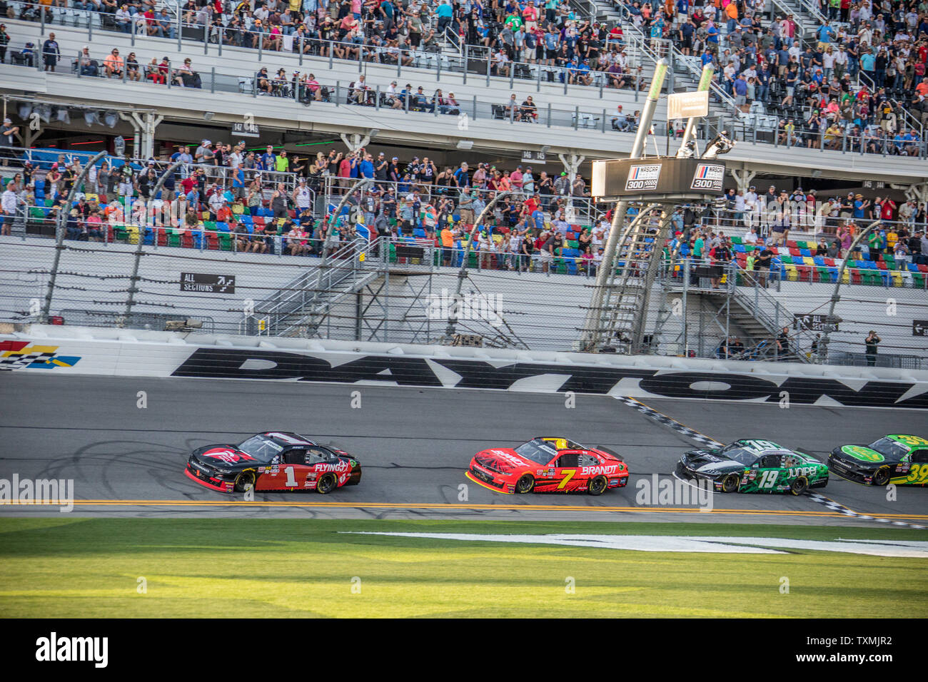 Michael Annett (1) wins the 2019 NASCAR Racing Experience 300 with ...