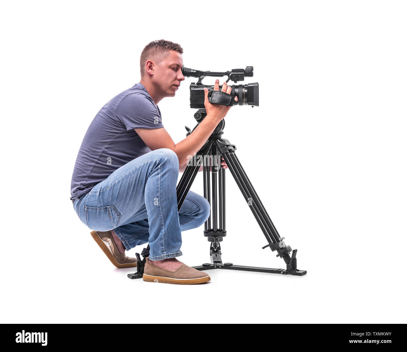 A television camera operator Cut Out Stock Images & Pictures - Alamy