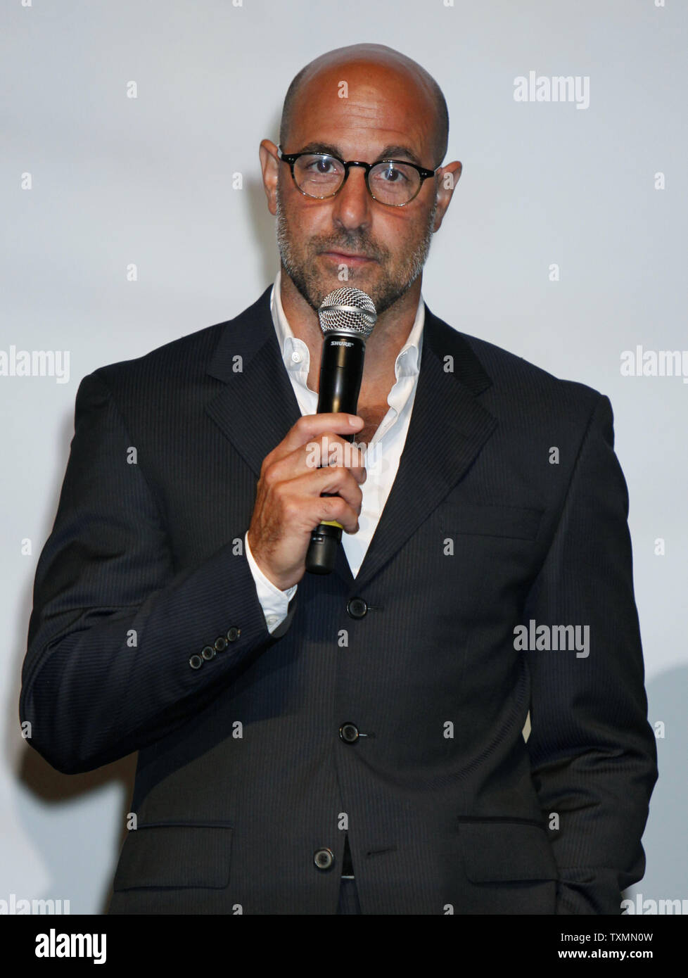 Actor Stanley Tucci addresses the audience before a screening of the ...