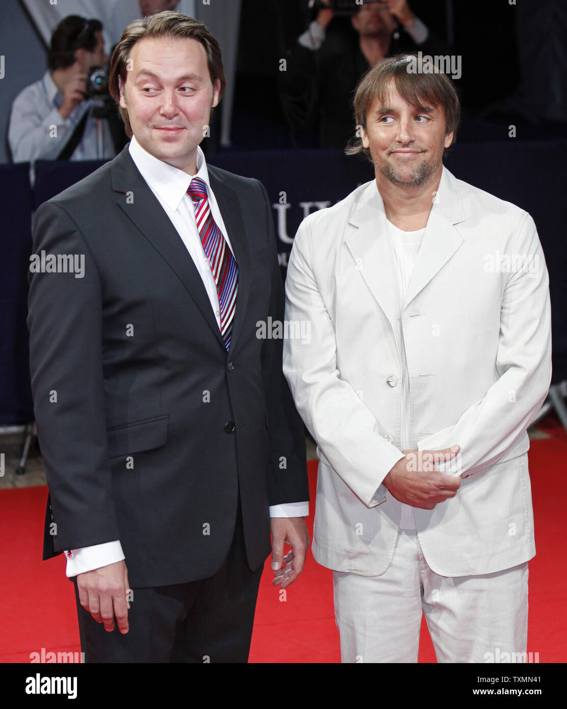 Actor Christian McKay (L) and director Richard Linklater arrive on the ...