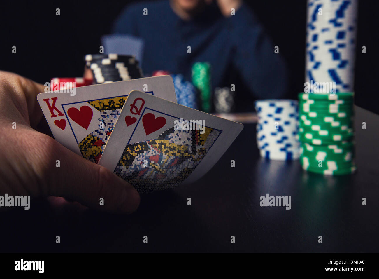 Man betting chips on casino hi-res stock photography and images - Alamy