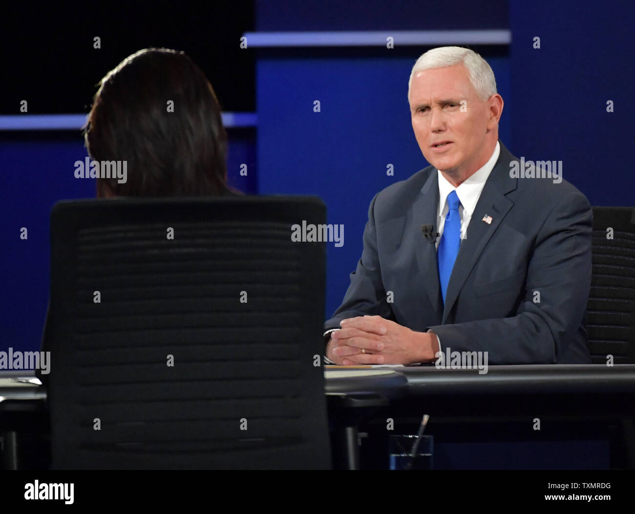 Republican Vice Presidential Candidate Gov Mike Pence R Il Speaks To
