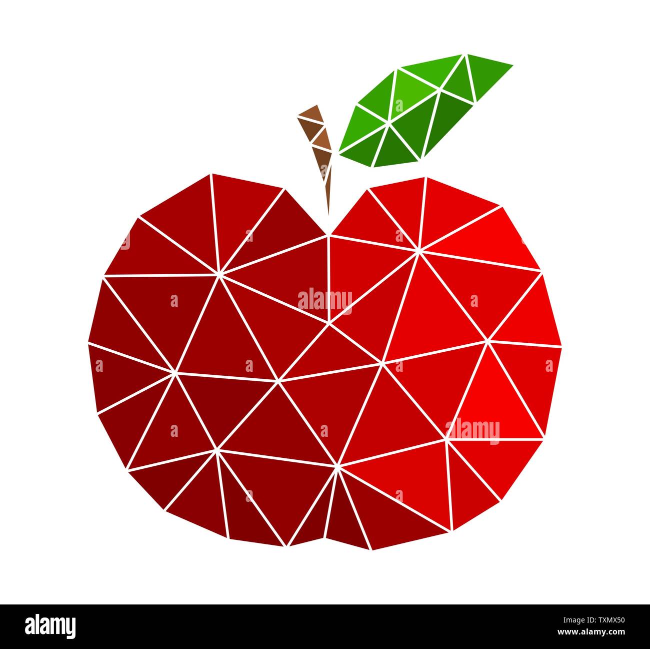 Red apple, low poly geometric shape icon. Vector illustration Stock ...