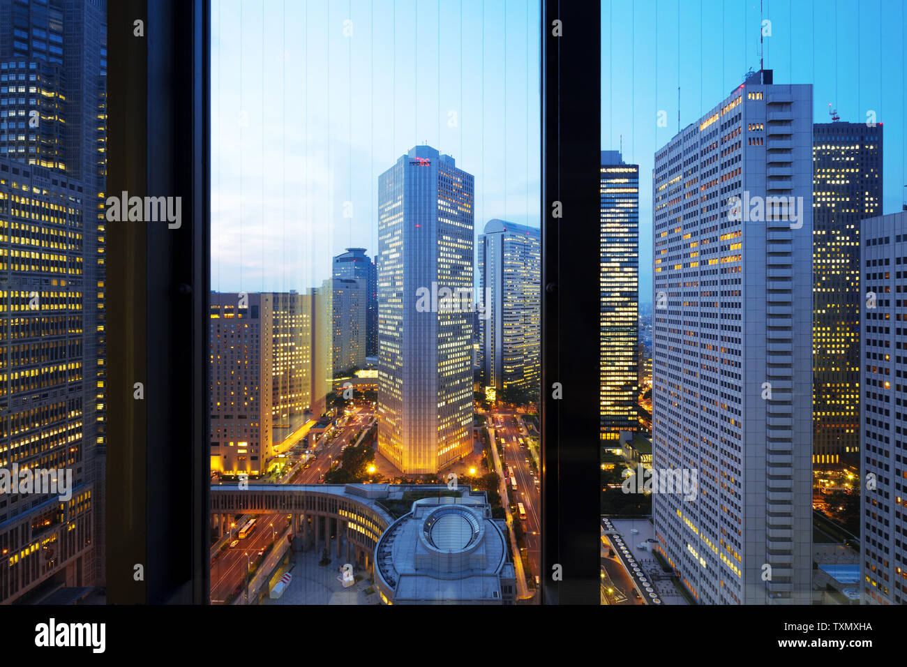 modern office buildings in downtown of tokyo at twilight Stock Photo ...