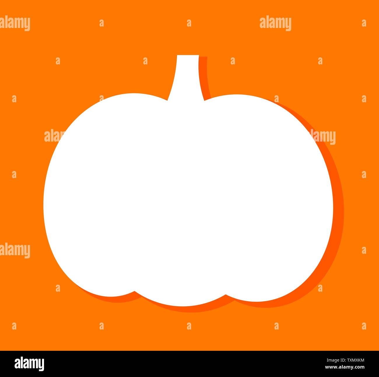 Pumpkin shape white label on orange background. Vector illustration ...