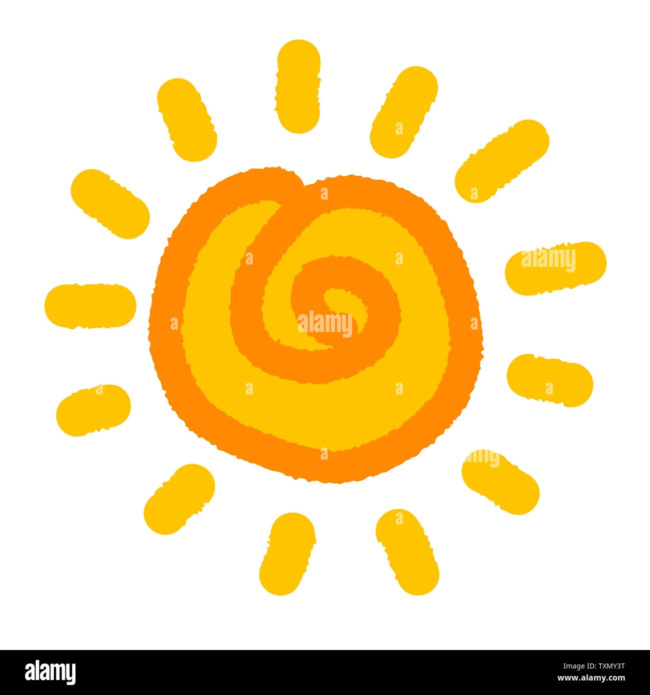Hand drawn child style sun icon illustration Stock Vector Image & Art ...