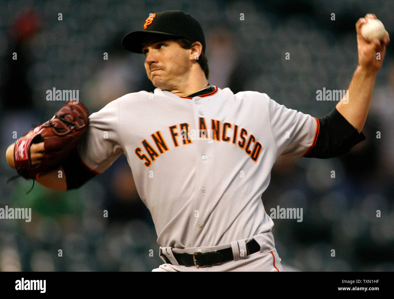 San Francisco Giants starting pitcher Barry Zito throws against the ...