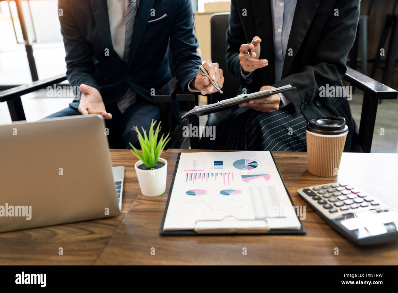 business people and coworker colleagues discussing explanations about ...