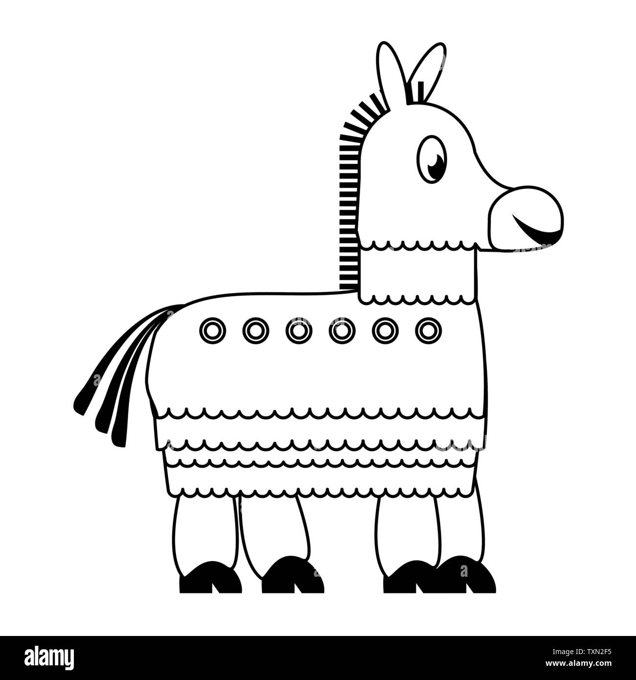 Donkey Pinata Coloring Page