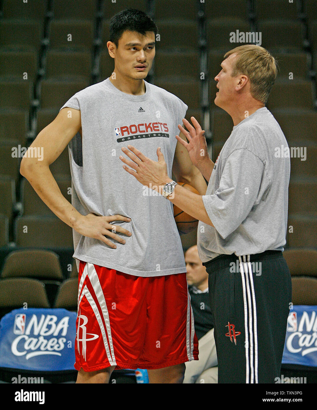 Houston Rockets center Yao Ming (L) of China and assistant coach Jack ...