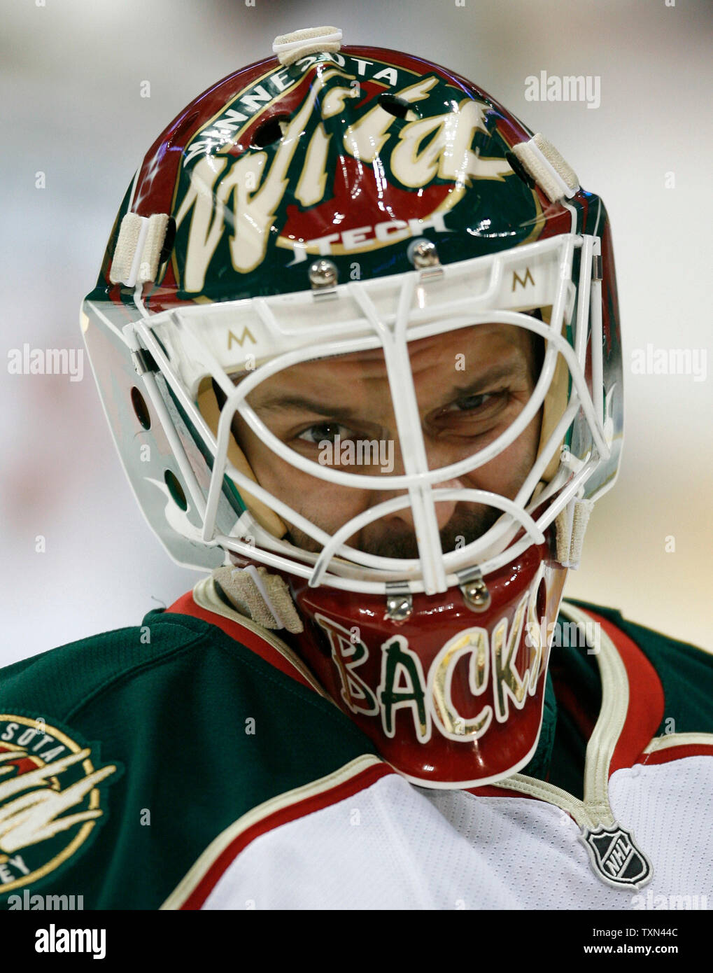 Minnesota Wild goalie Niklas Backstrom of Finlands skates off the ice ...