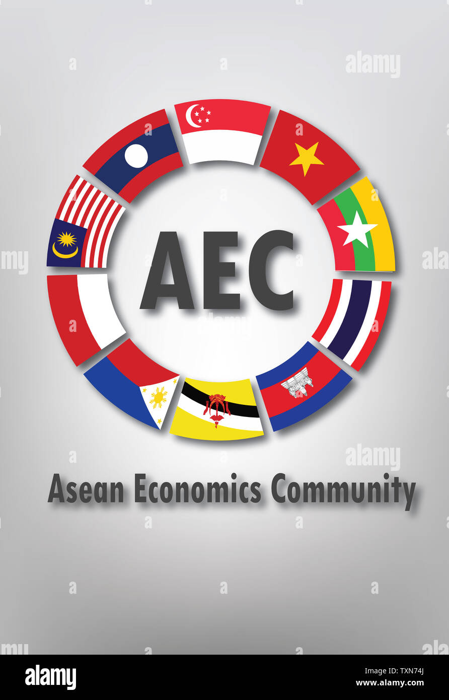 aec asean economic community 10 concept art design Stock Photo - Alamy