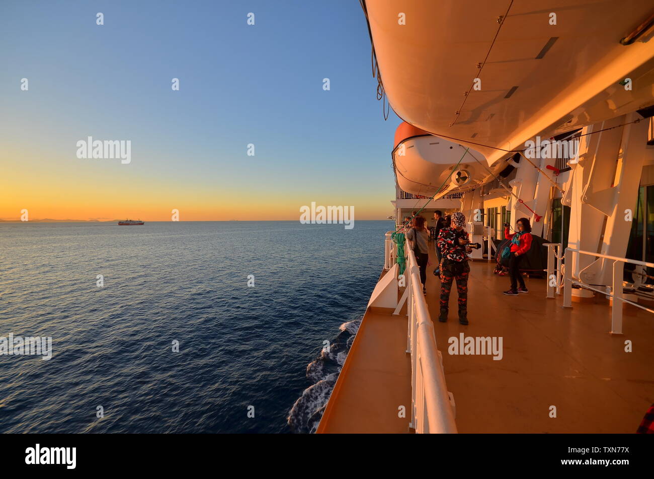 Sailing out to sea Stock Photo - Alamy
