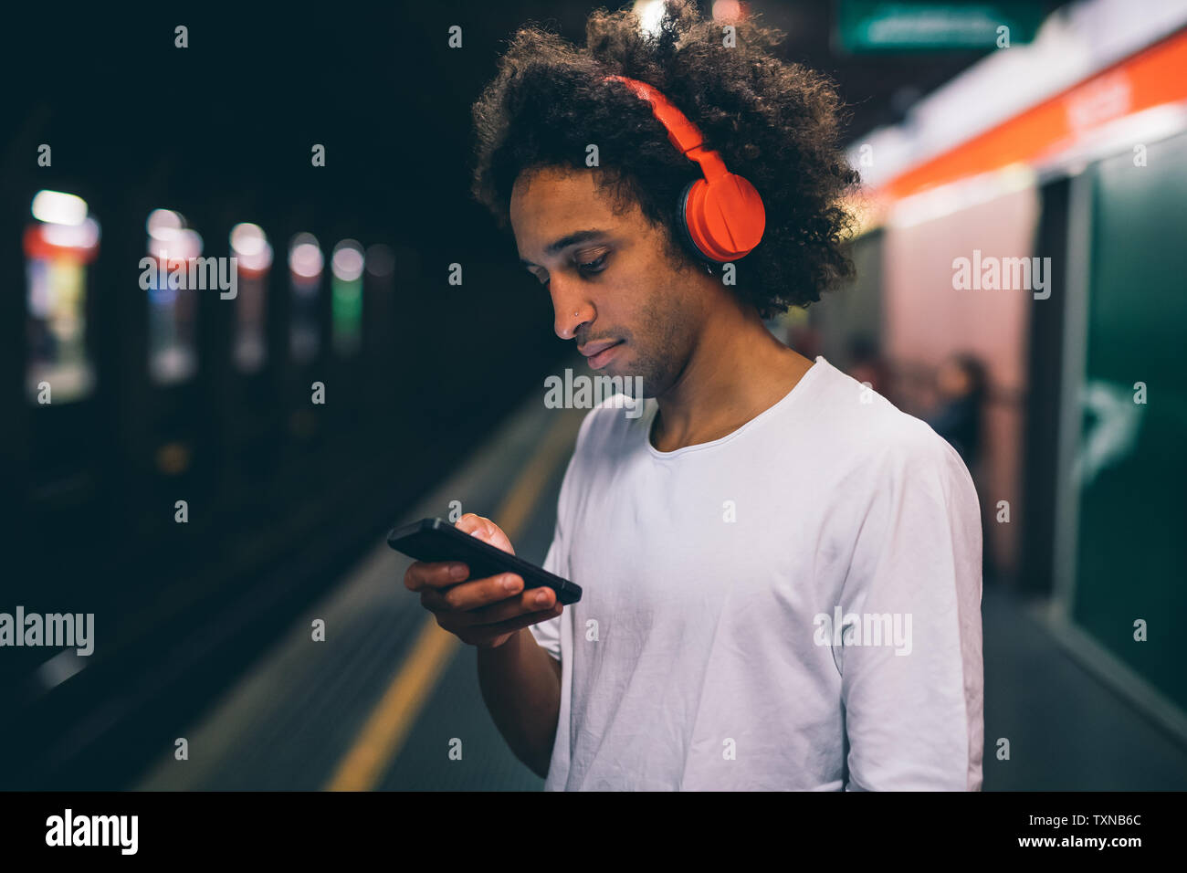 Smartphone on train hi-res stock photography and images - Alamy