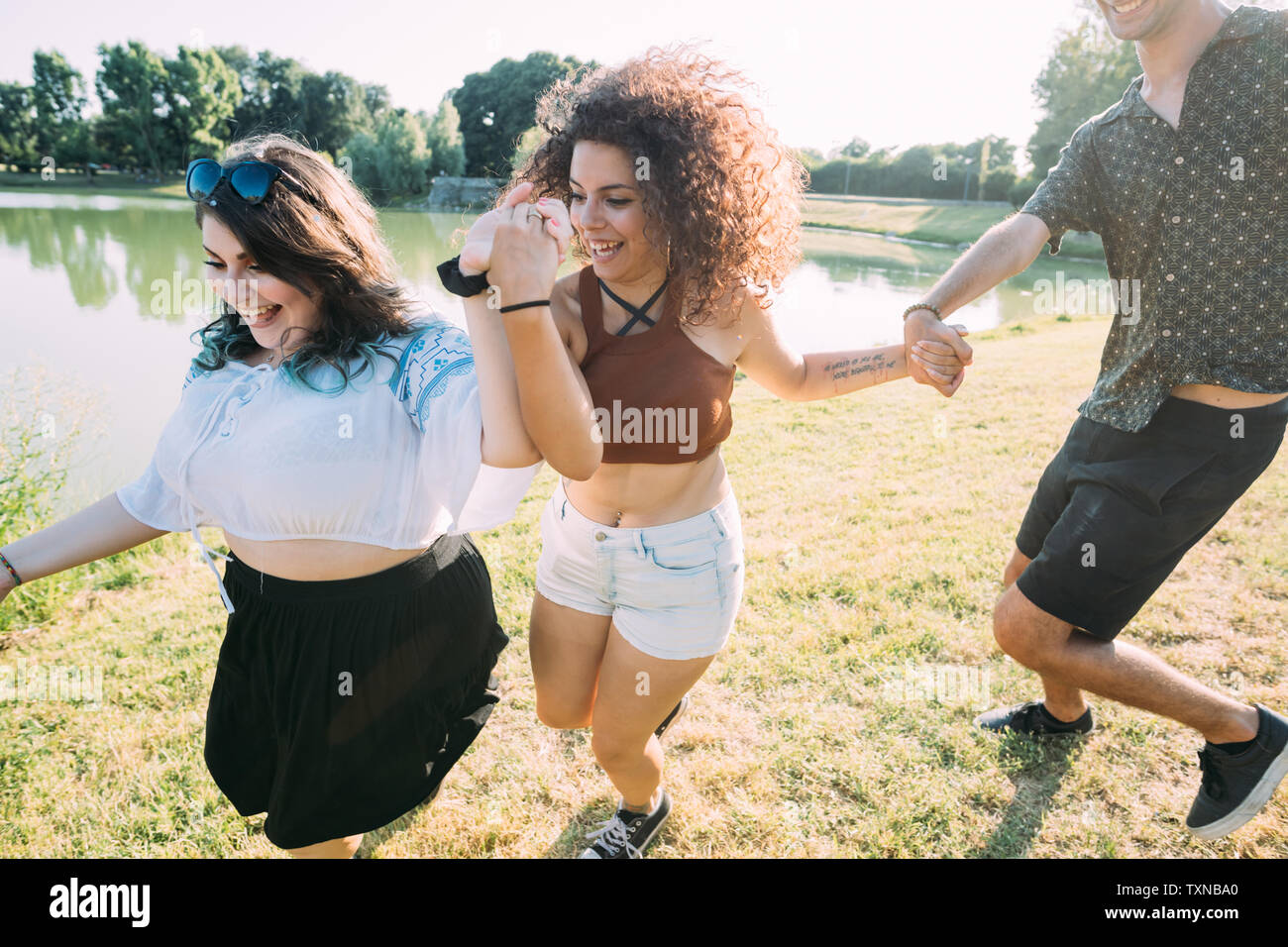 Having fun the lake hi-res stock photography and images - Alamy