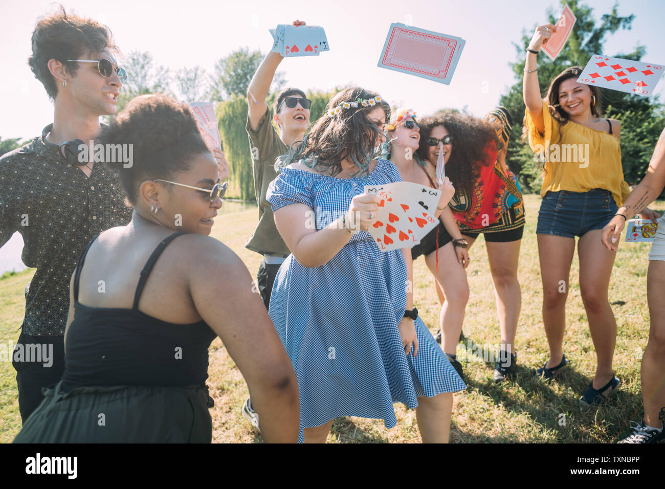 Throwing cards in the air hi-res stock photography and images - Alamy