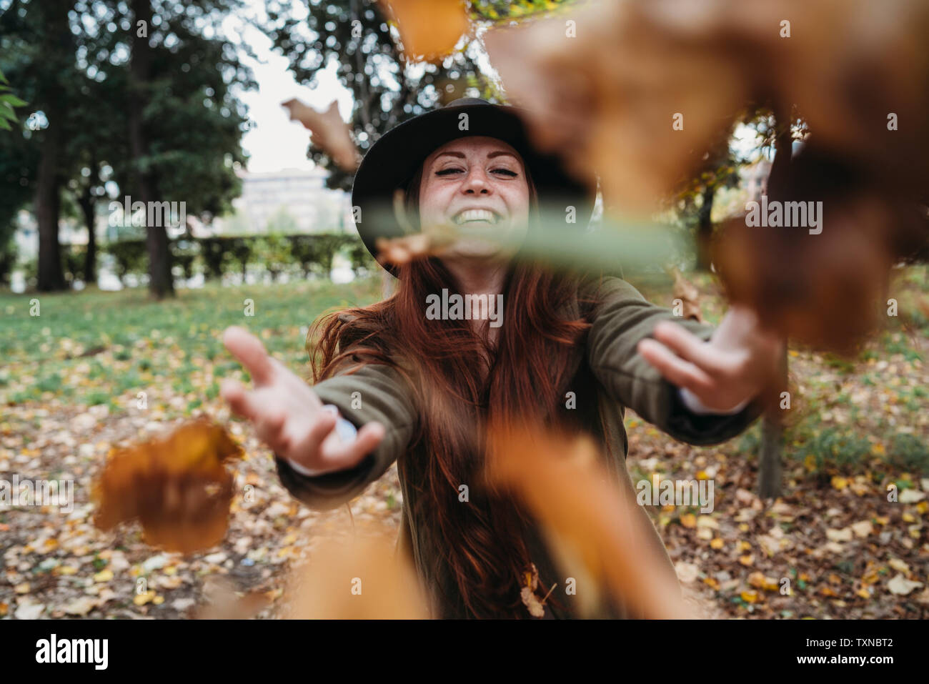 Woman young leaves hi-res stock photography and images - Alamy