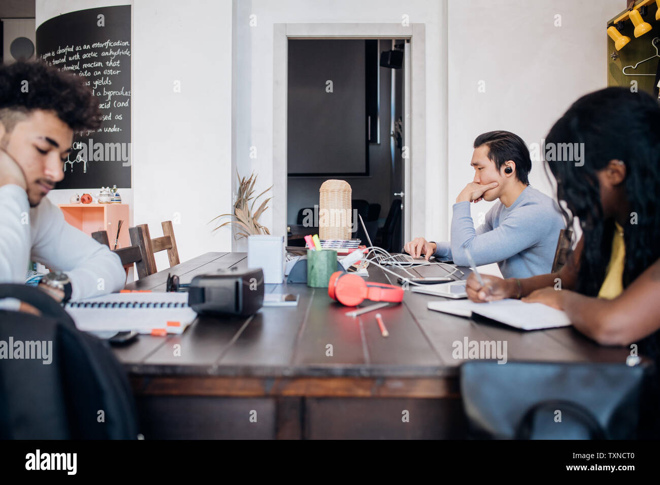 Woman remote working cafe hi-res stock photography and images - Alamy