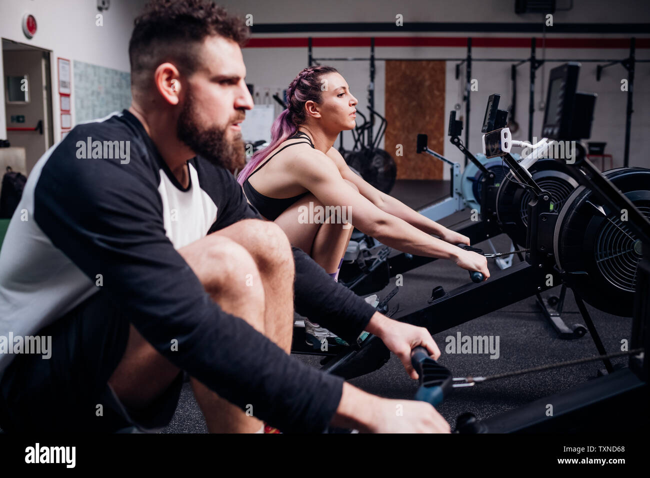 Woman, rowing, gym hi-res stock photography and images - Alamy
