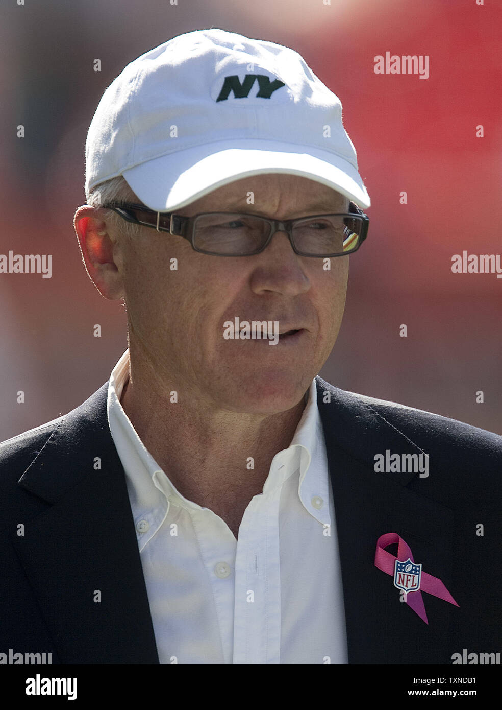 New York Jets owner Robert Wood "Woody" Johnson IV arrives on the field ...