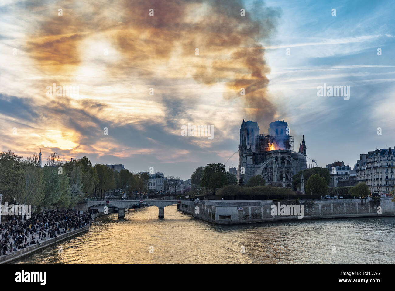 Notre-Dame de Paris fire, Paris, Ile-de-France, France Stock Photo - Alamy