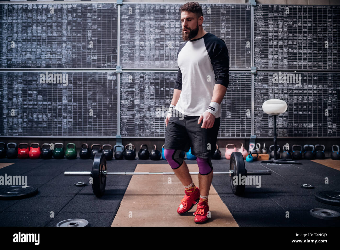 Man working out in gym hi-res stock photography and images - Alamy