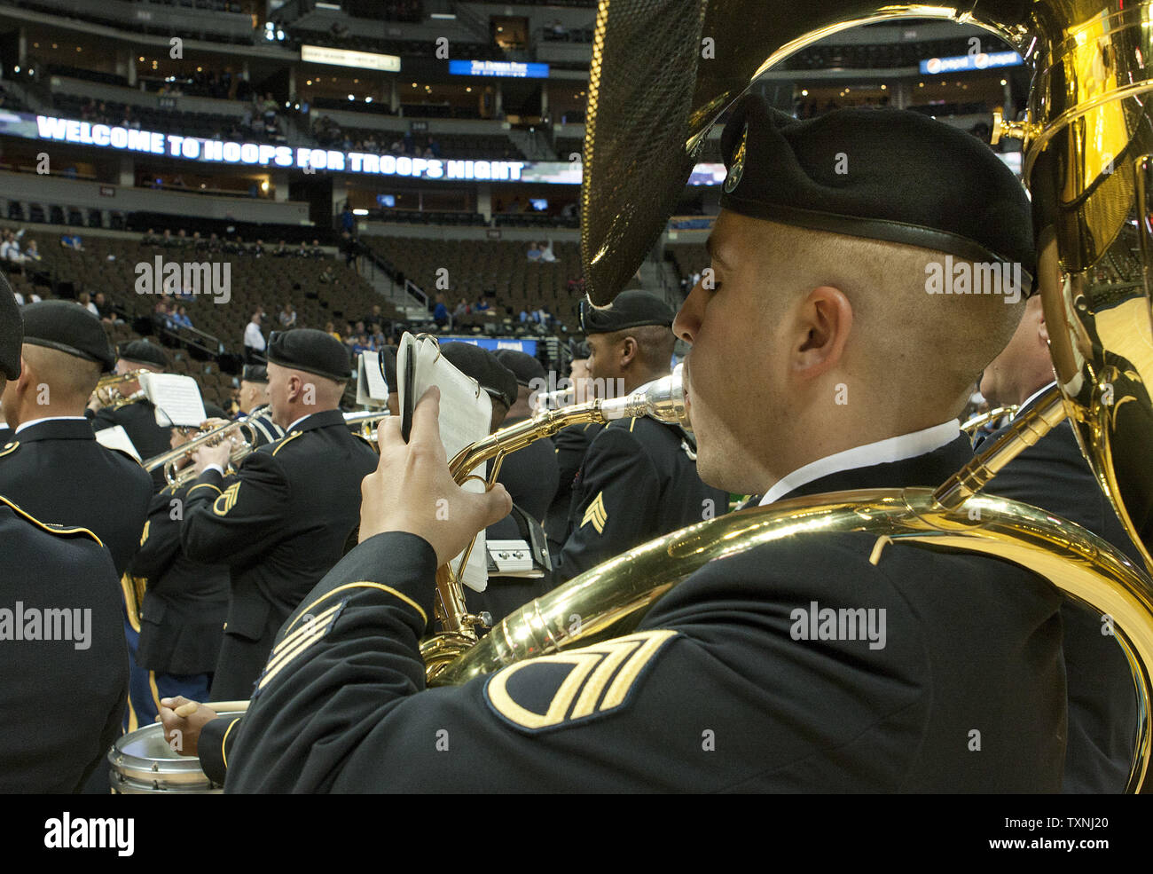 The Ivy Division Band of Fort Carson, Colorado performs for Hoops for ...