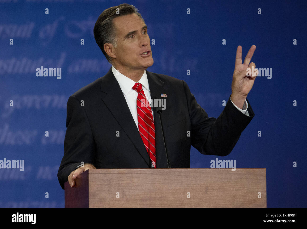 Republican Presidential nominee Mitt Romney speaks at the first ...