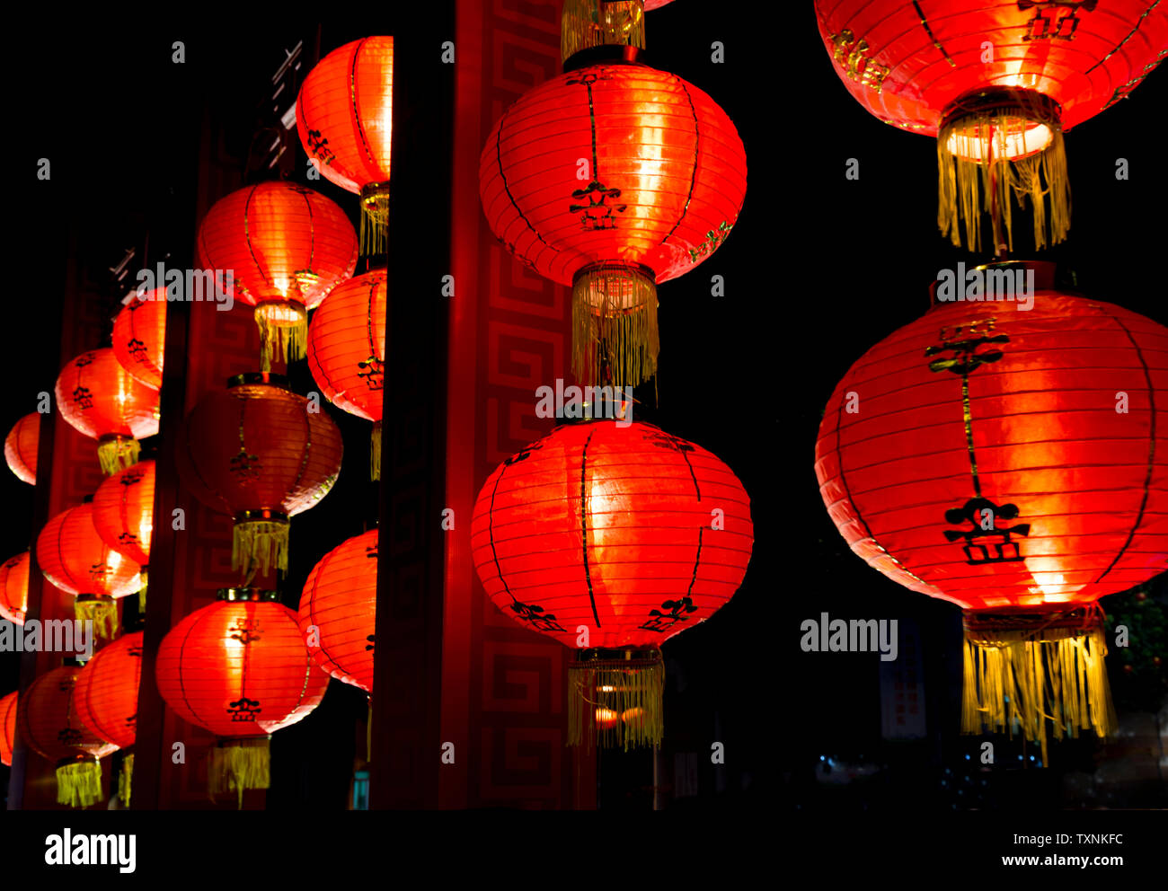 Red lanterns and festive decoration traditional festivals hi-res stock ...