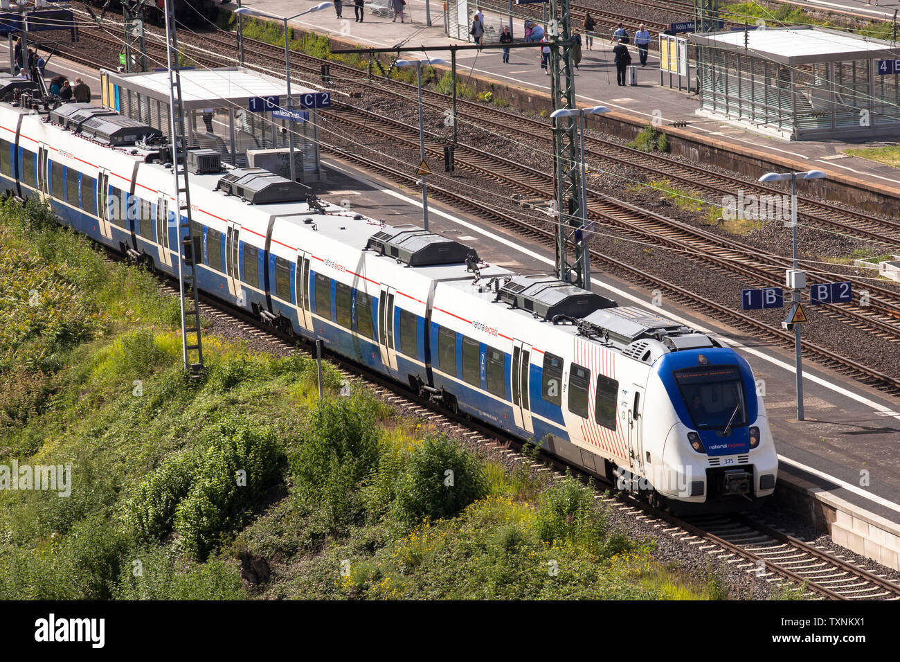 National Express train in the town district Deutz, Cologne, Germany ...