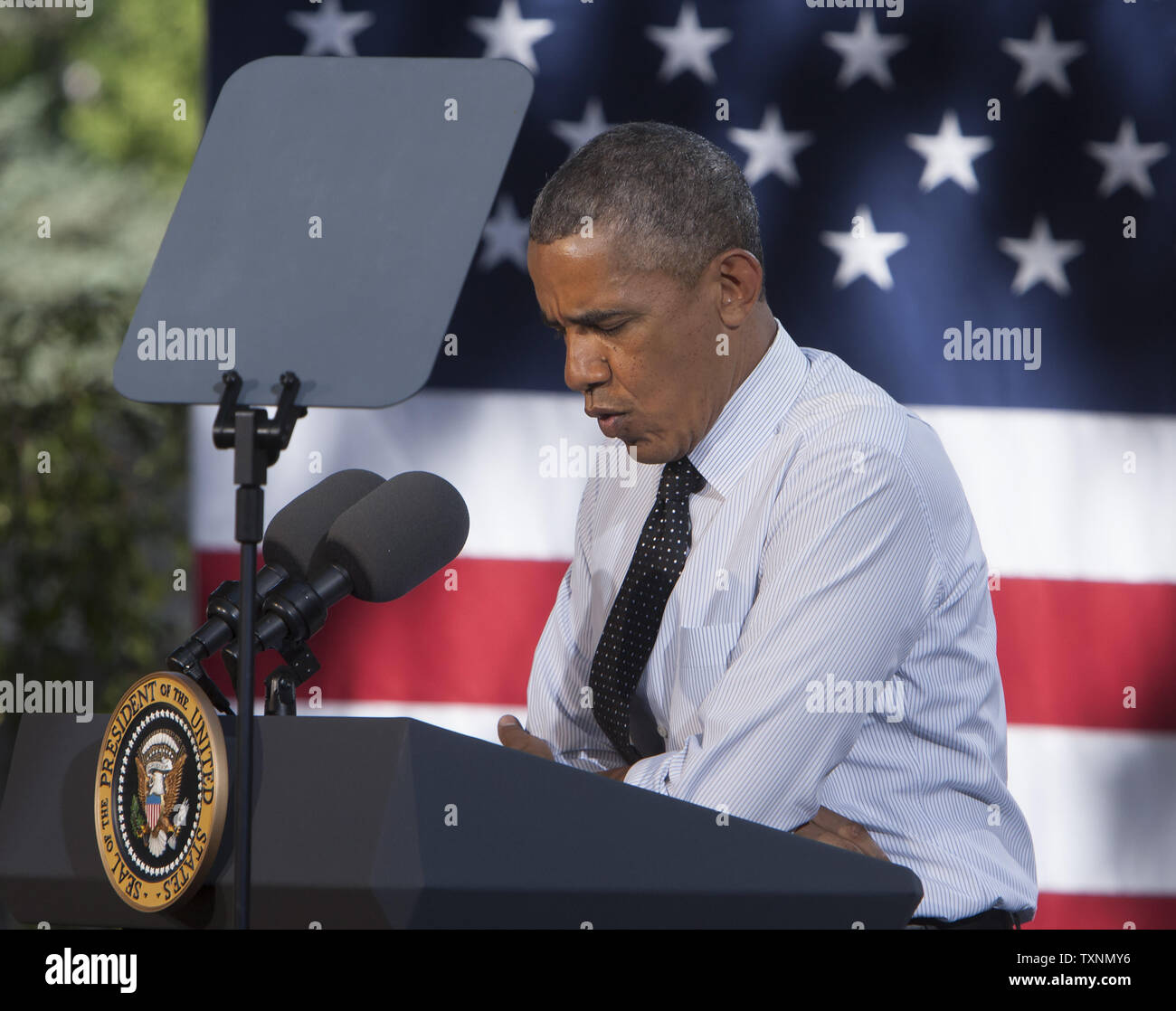 President Barack Obama speaks during an economic speech at Cheeseman ...