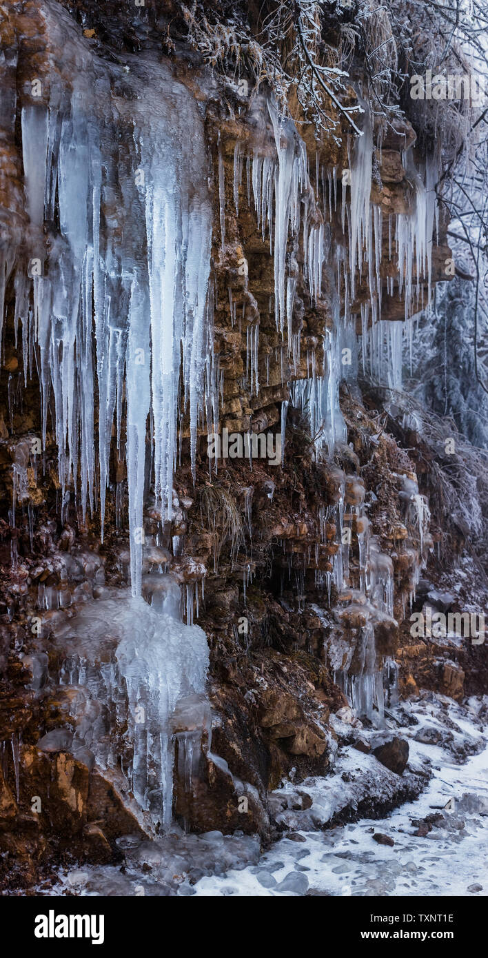 The ice hanging formed after freezing in Zhangjiajie Stock Photo - Alamy