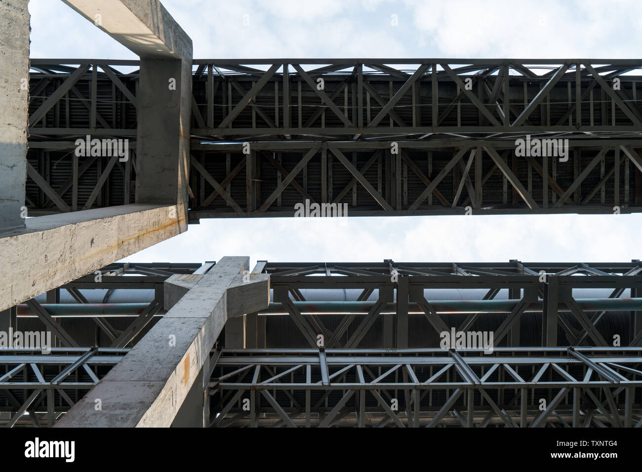 Industrial plant building, steel frame structure Stock Photo - Alamy