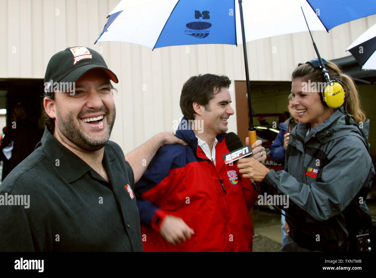 Pre race interview hi-res stock photography and images - Alamy