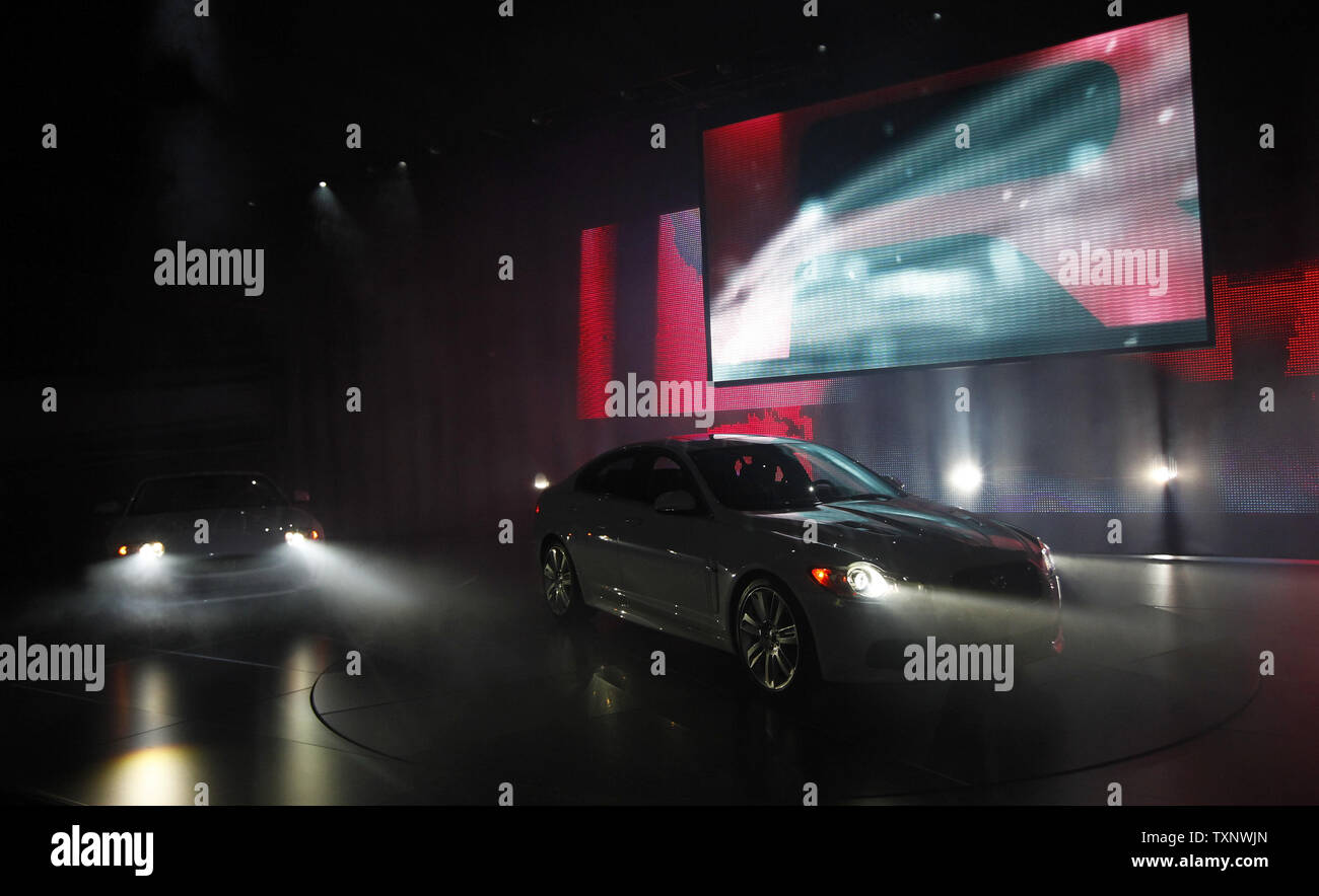 Jaguar presents the XKR convertible (L) and the XFR at the North ...