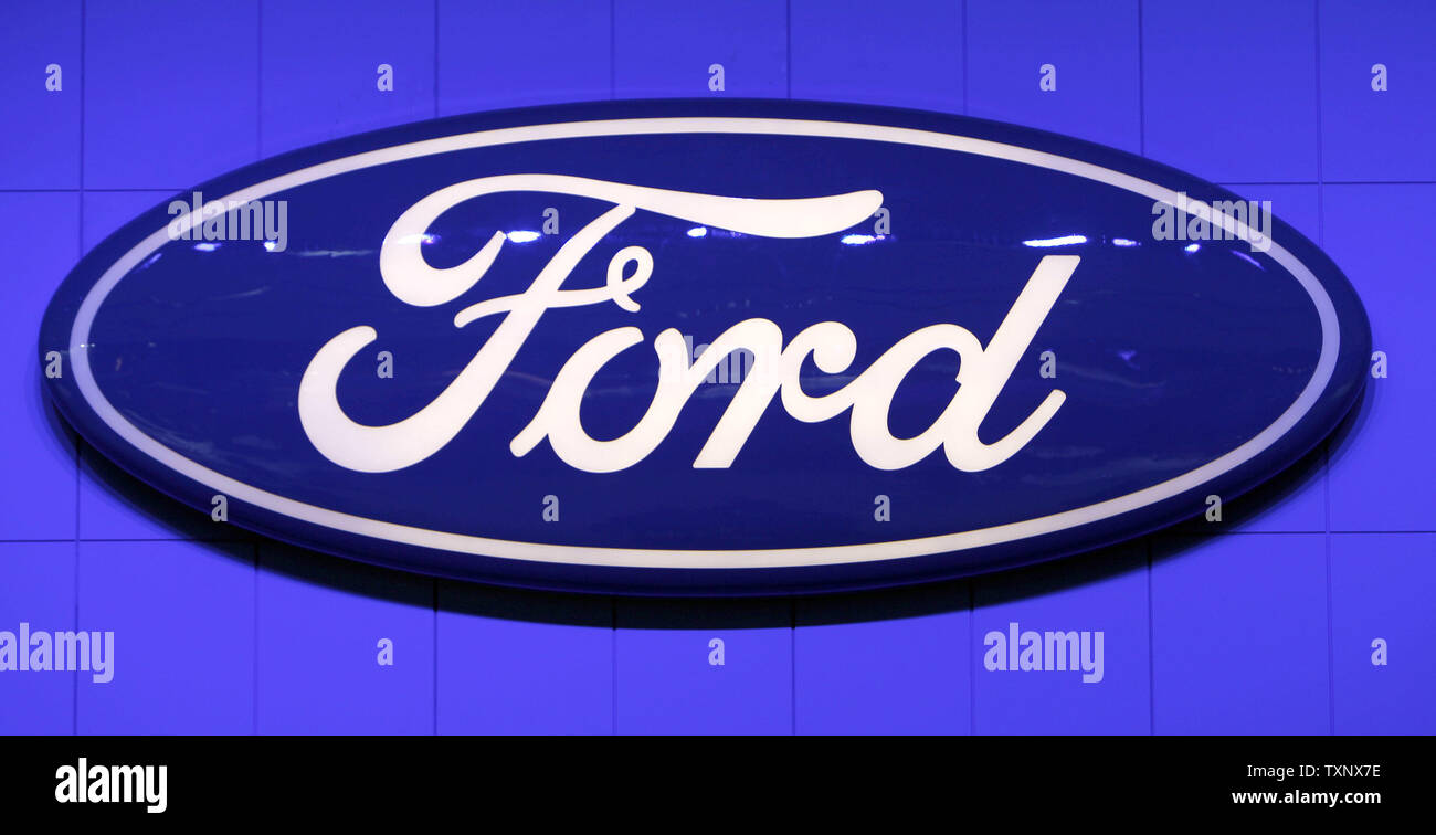 The Ford Logo is displayed at the 2012 North American International ...