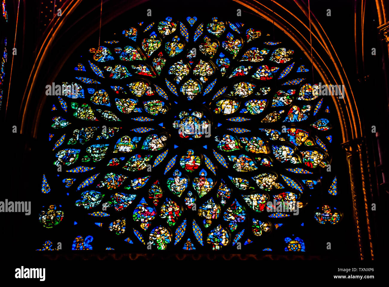 Rose window famous stained glass hi-res stock photography and images ...