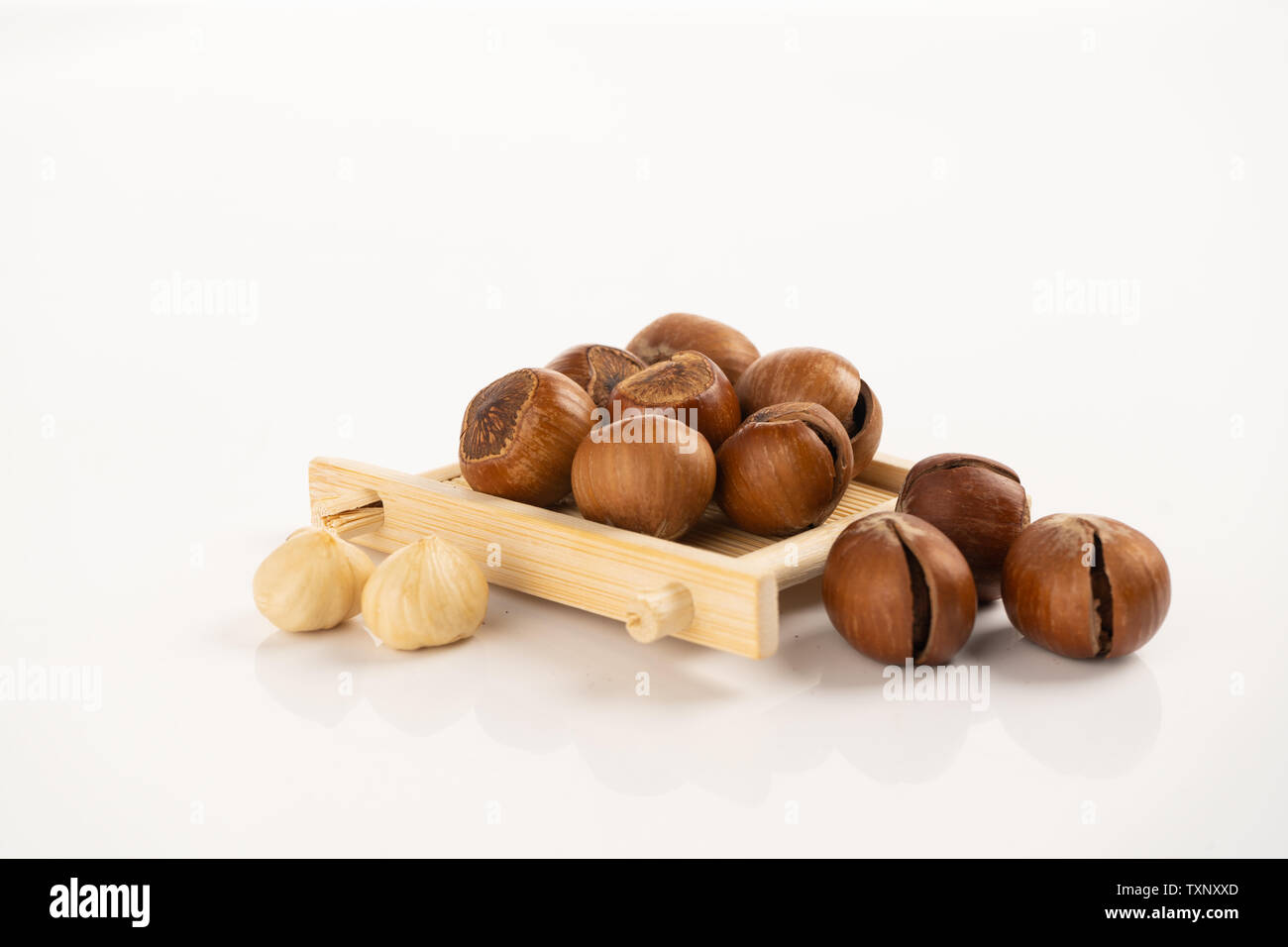 Northeast characteristic open hazelnut Stock Photo - Alamy