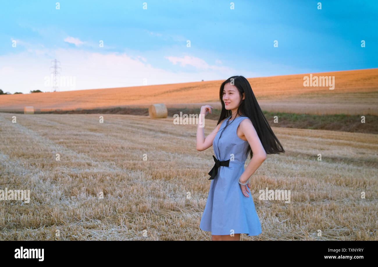 Beautiful maiden in the wilderness Stock Photo - Alamy