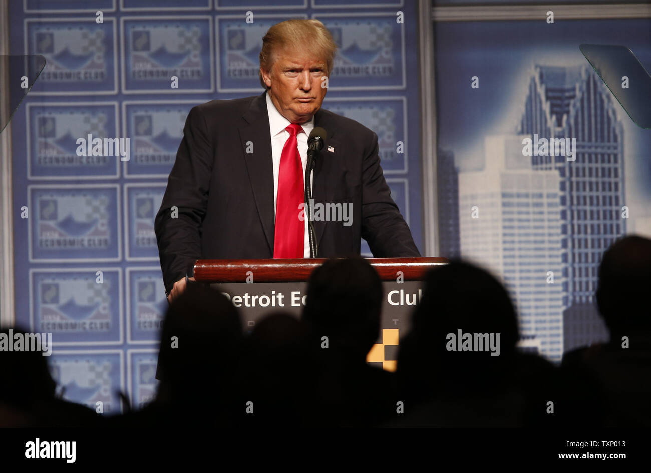 Republican U.S presidential nominee Donald Trump addresses the Detroit ...