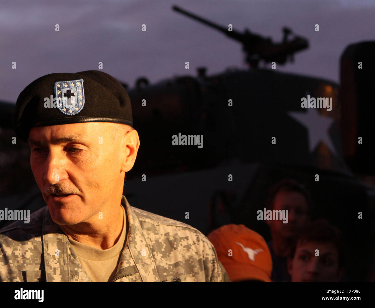 U.S. Army Col. Frank Jackson, a chaplain at Fort Hood, answers reporter ...