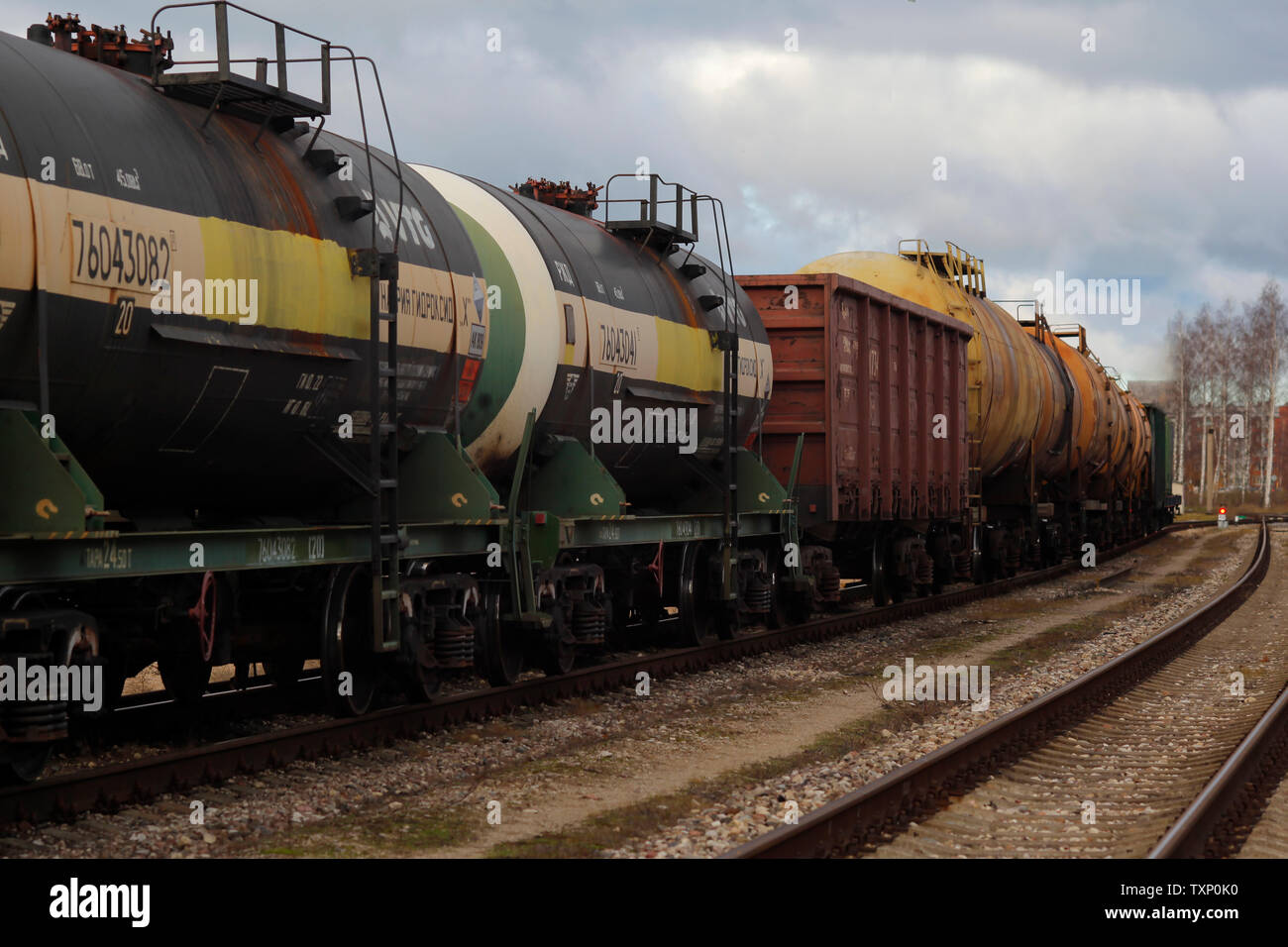 Rail fuel tank transportation Stock Photo - Alamy