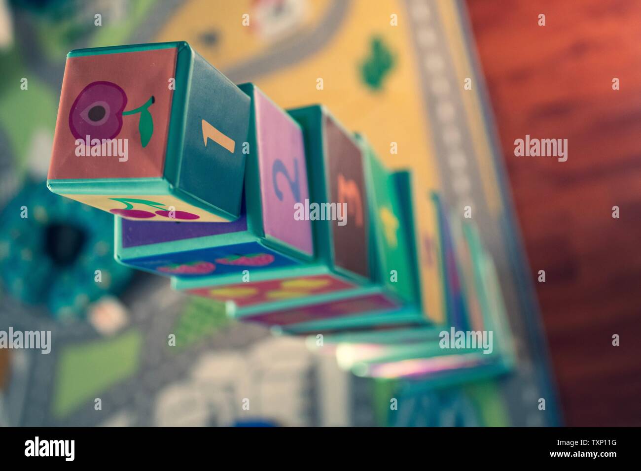 Number blocks toy dice Stock Photo - Alamy