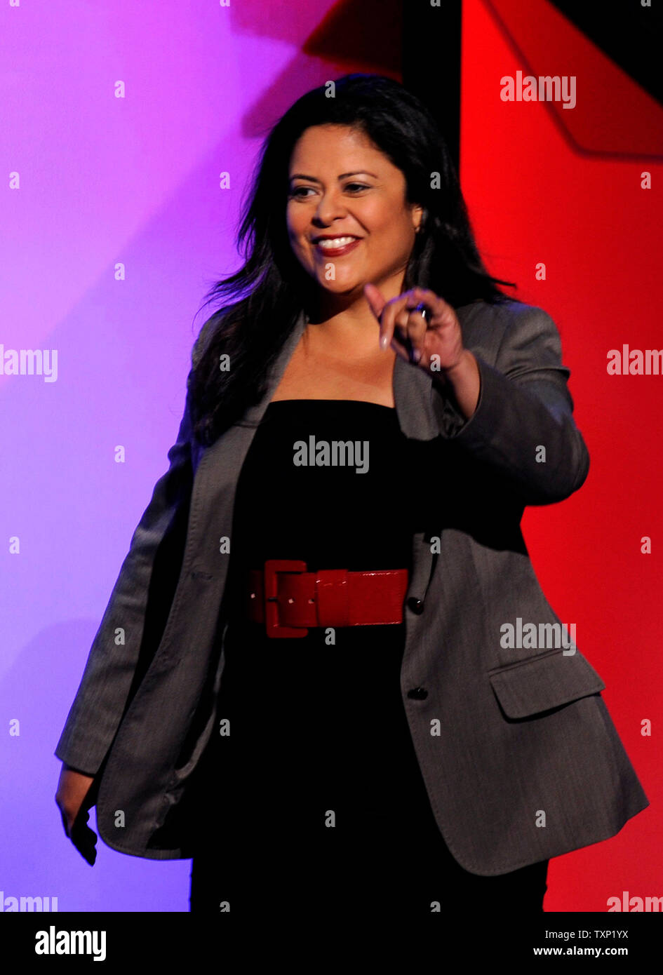 Maya Soetoro-Ng, Barack Obama's sister, arrives on stage prior to ...