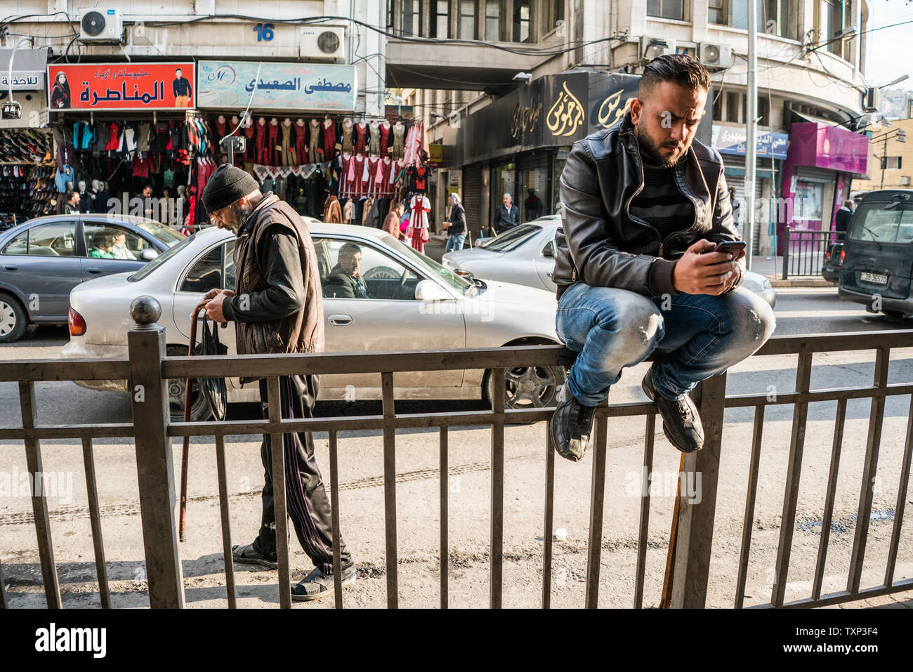 Local people,in the street of the Amman, Jordan Stock Photo - Alamy